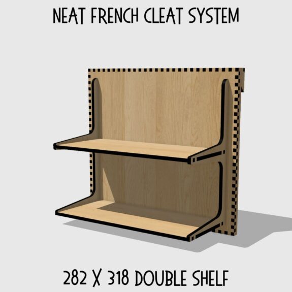 French Cleat 282 x 318 Double Shelf – Ideal for Your Workshop