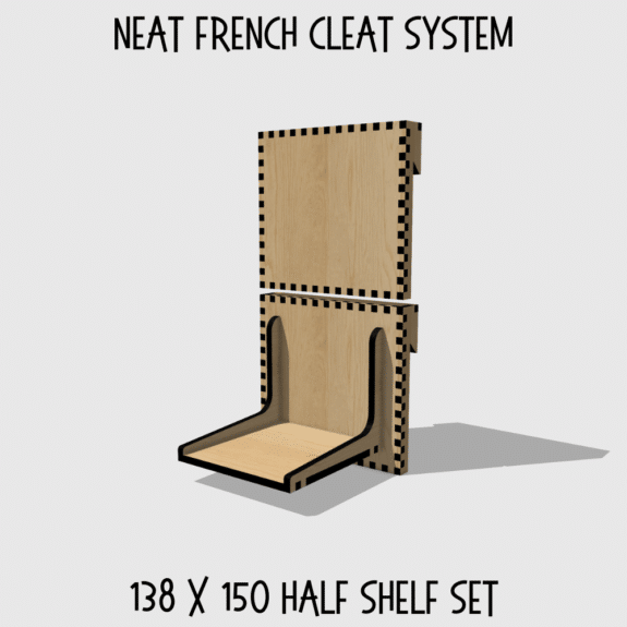 138 x 150 Half Shelf and Half Wallboard Set - neatfrenchcleat.com