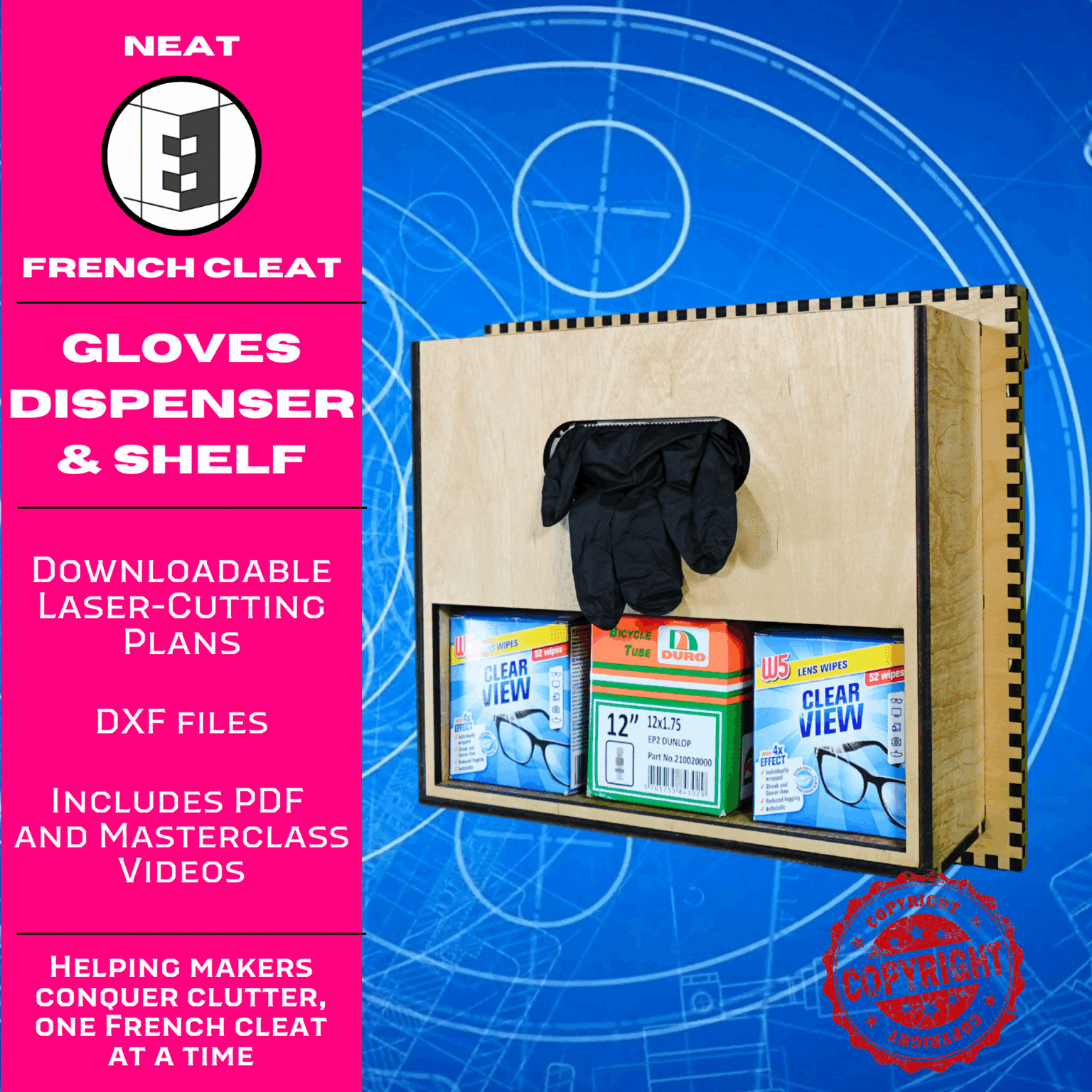 French Cleat Glove Dispenser And Shelf - neatfrenchcleat.com